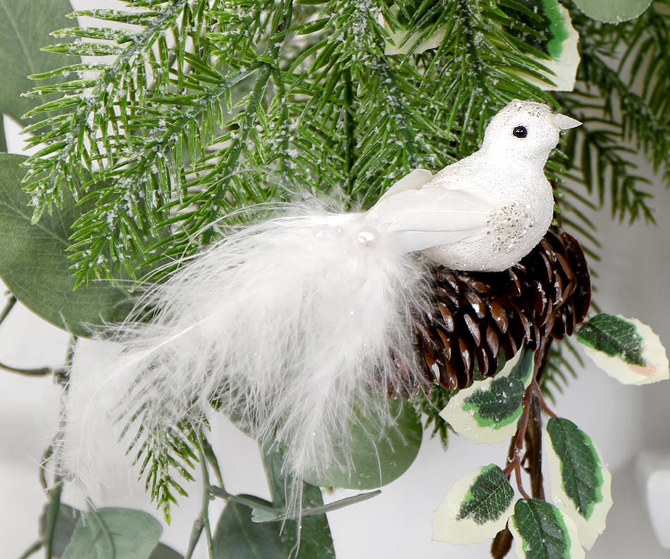 Serena White Glitter Bird Tree Decoration - Shop by colour