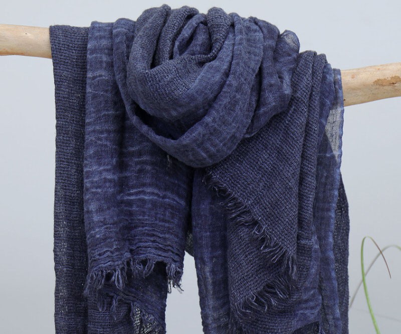 Fitzroy Midnight Blue Muslin Scarf - Accessories, scarves, bags ...