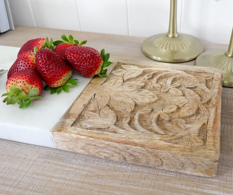 Eliot Carved Timber & Marble Cheese Board - Shop by colour