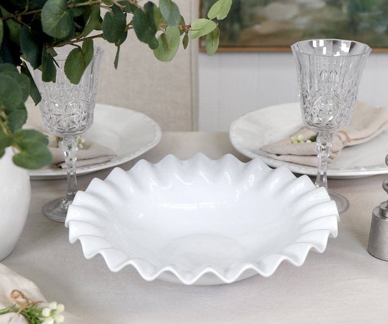 St Martins Fluted White Serving Bowl - Beautiful home decor at French Knot