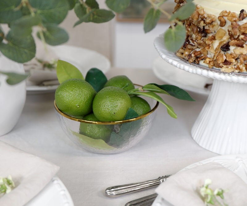 Aurora Gold Rim Glass Bowl