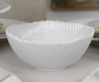 Sorrento Ribbed White Serving Bowl
