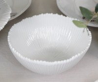 Sorrento Ribbed White Serving Bowl