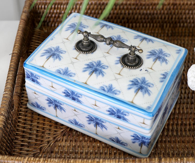 Cabana Palms Ceramic Trinket Box - Shop by colour