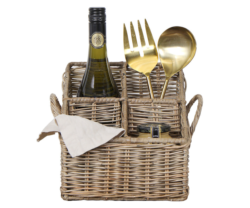 Breton Rattan Cutlery Caddy