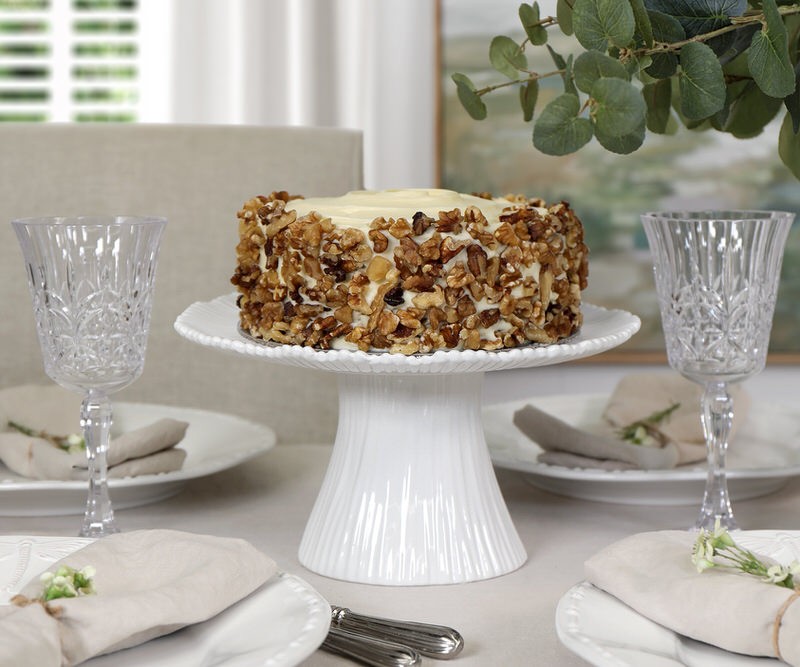 Sorrento Ribbed White Cake Stand