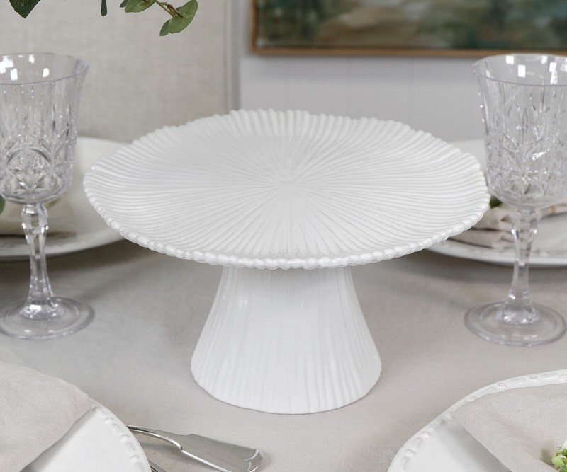 Sorrento Ribbed White Cake Stand