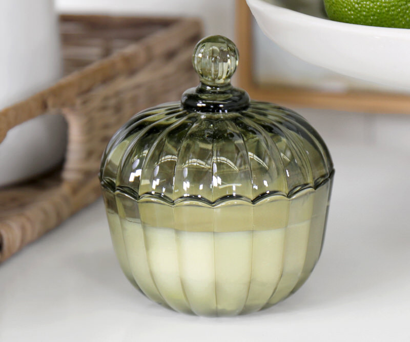Corin Green Swirl Candle - Shop by colour