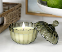 Corin Green Swirl Candle - Shop by colour