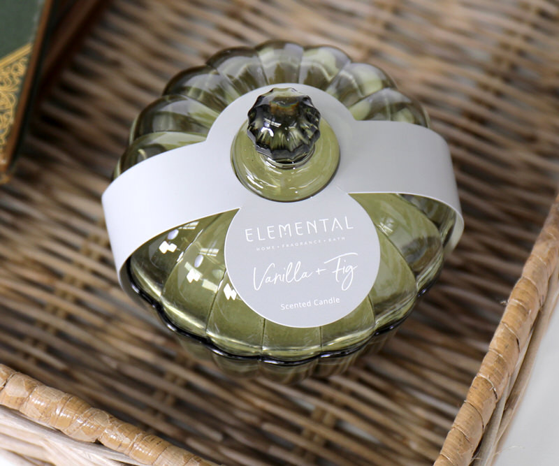 Corin Green Swirl Candle - Shop by colour