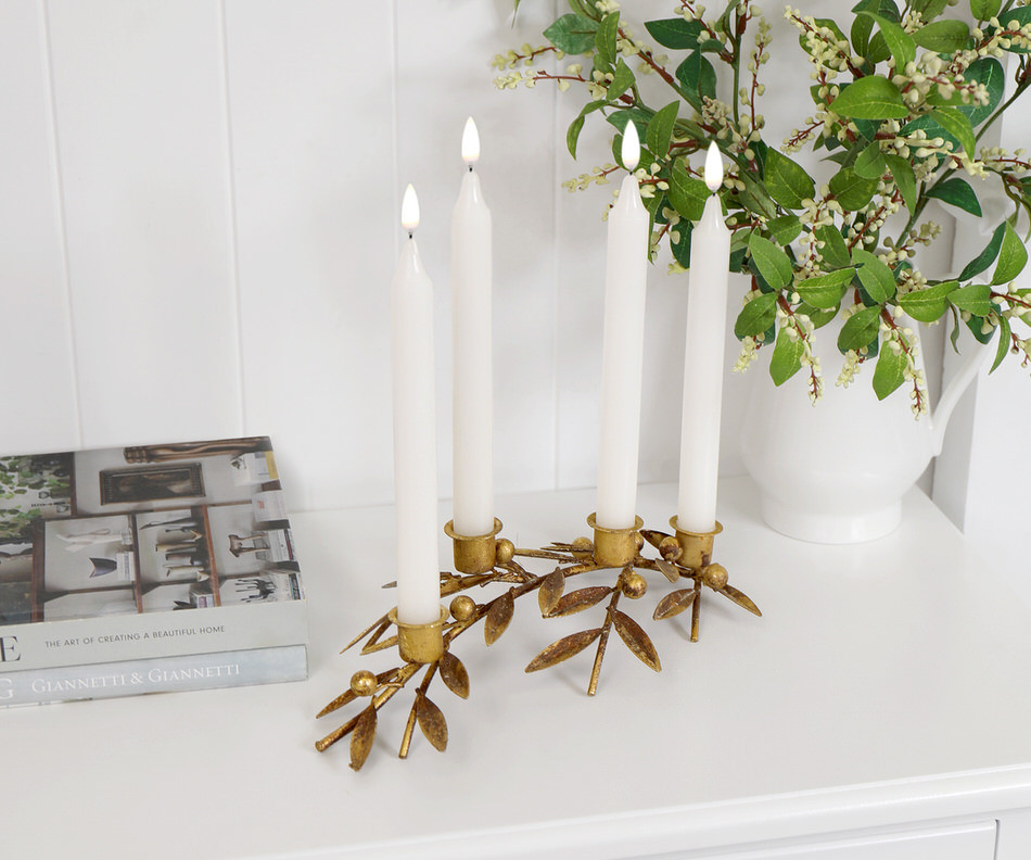 Large Gold Mistletoe Candle Holder - Gift ideas for that special person ...