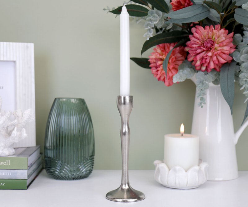 Valetta Silver Candlestick - Short