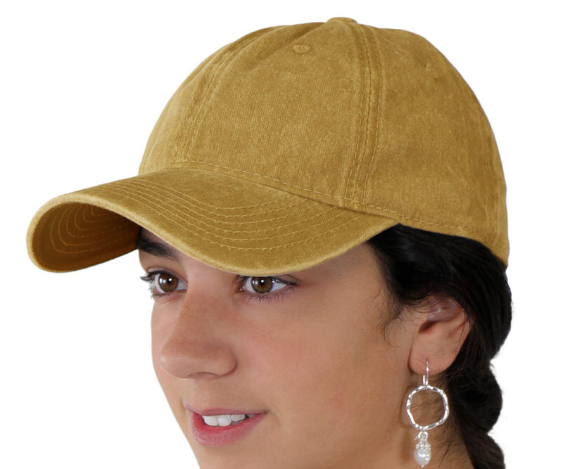 Yellow Stonewashed Denim Cap