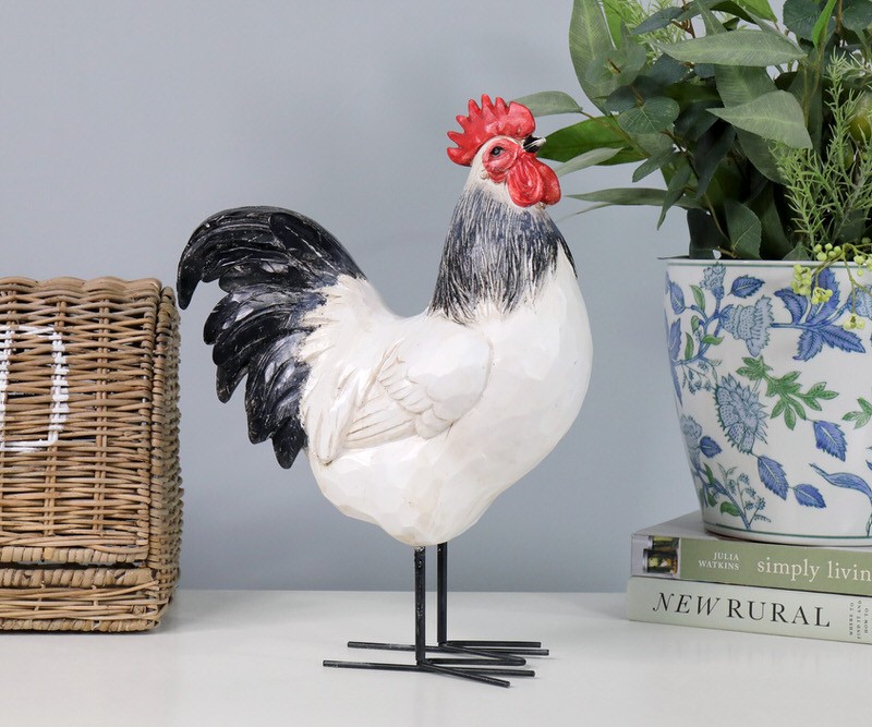 Archie White Rooster - Standing Chicken - Shop by colour