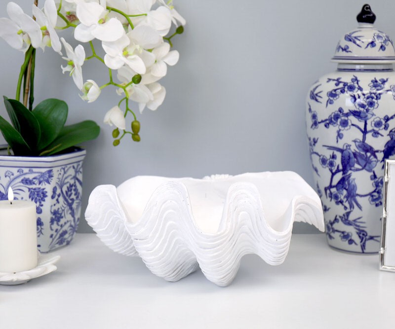Providence White Clam Shell Decor