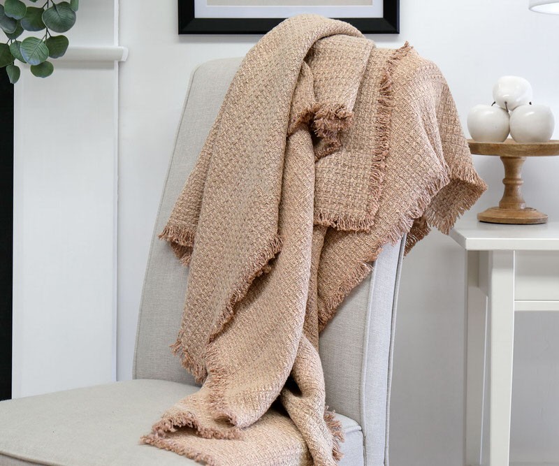 Amaretto Clay Cotton Waffle Throw