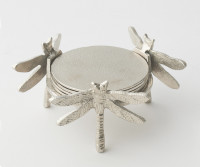 Set 4 Dragonfly Silver Coasters - Shop by colour