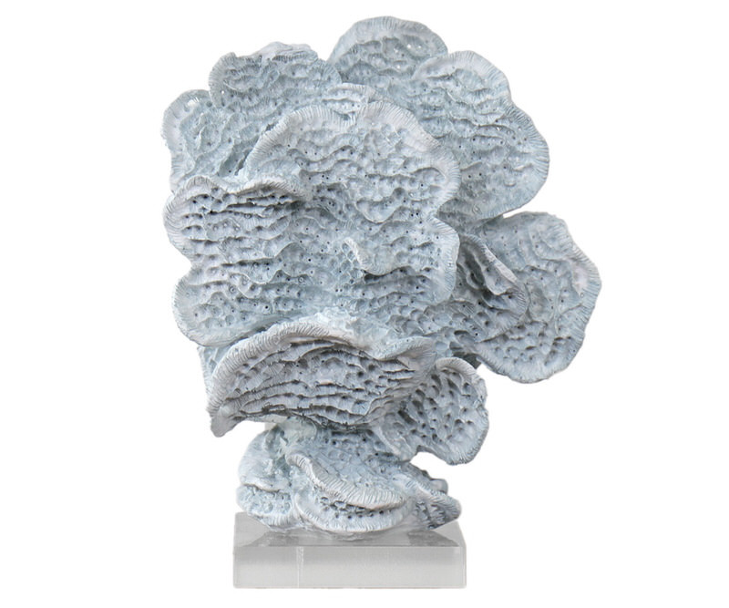 Seafoam Blue Fan Coral on Stand