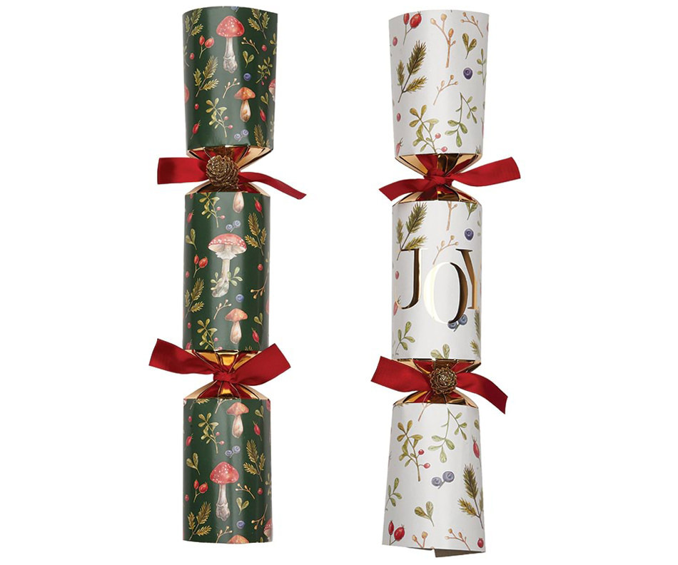 Set 6 Woodland Joy Christmas Crackers - Beautiful home decor at French Knot