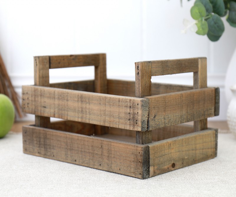 Farmhouse Wooden Crate - Small - Wall hook racks, coat rack, wicker and ...