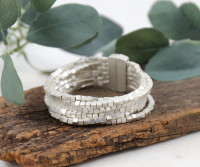 Sunkiss Silver Stack Cuff Bracelet - Shop by colour