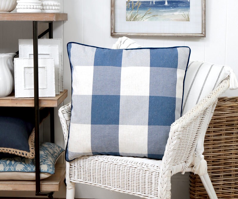 Ashbourne Blue Check Cushion