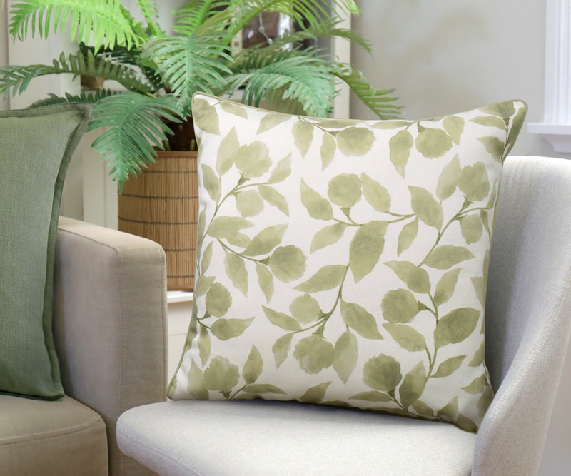 Riviera Green Leaf Cushion
