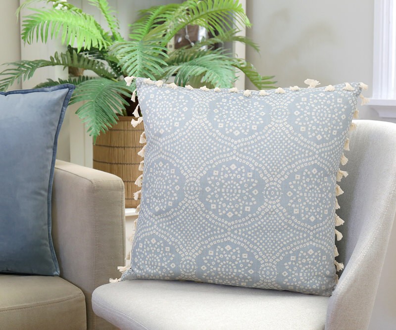 Nicoletta Powder Blue Cushion - Beautiful home decor at French Knot