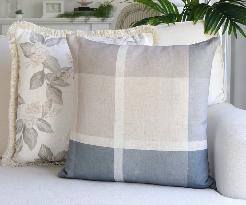 Stanhope Charcoal Check Cushion