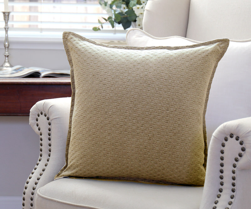 Matteo Mustard Yellow Waffle Cushion - Beautiful home decor at French Knot