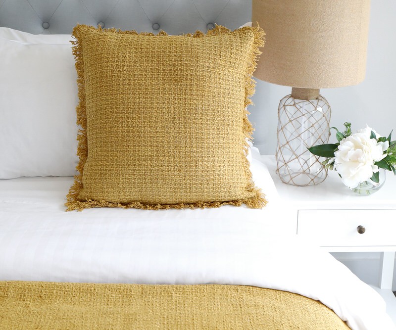 Hoxton Yellow Waffle Cushion