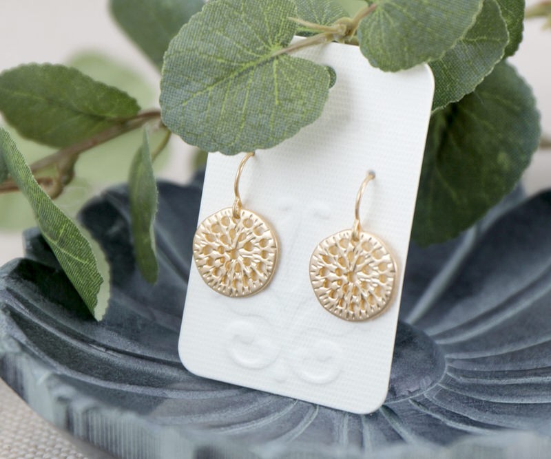 Destiny Gold Sun Disc Earrings
