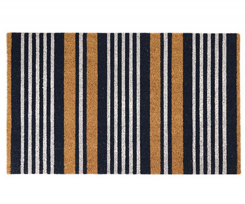 Newport Black Pineapples Regular Doormat - PVC Backed