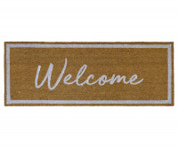 Long White Welcome Doormat - 120x45cm