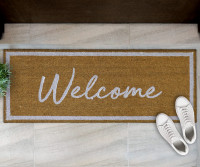 Long White Welcome Doormat - 120x45cm - Shop by colour