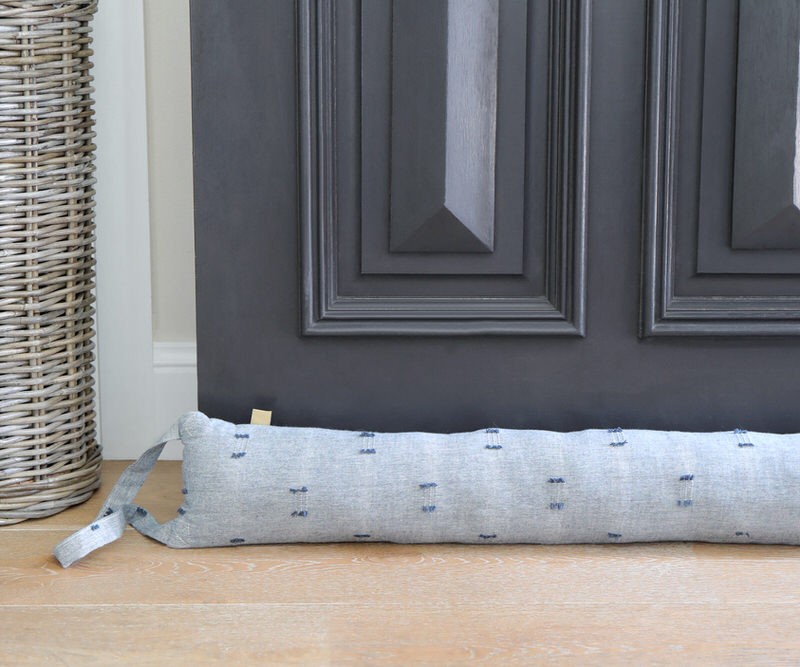 Wellesley Slate Blue Tufted Draftstopper - Thick