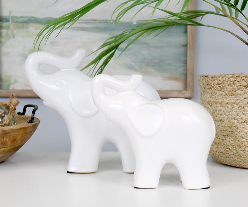 Set 2 White Finial Bookends