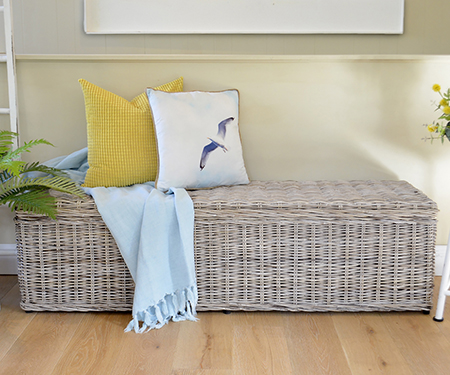 Long Rattan Trunk Greywash