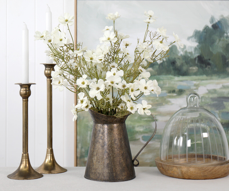 Set 3 White Cosmos Flower Sprays