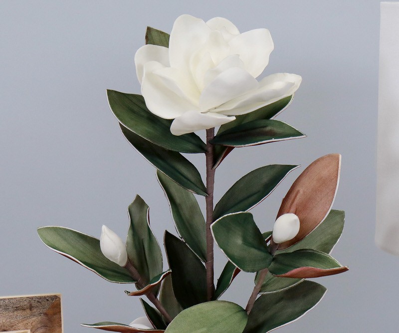 St Clare White Magnolia Stem with Leaves - Shop by colour