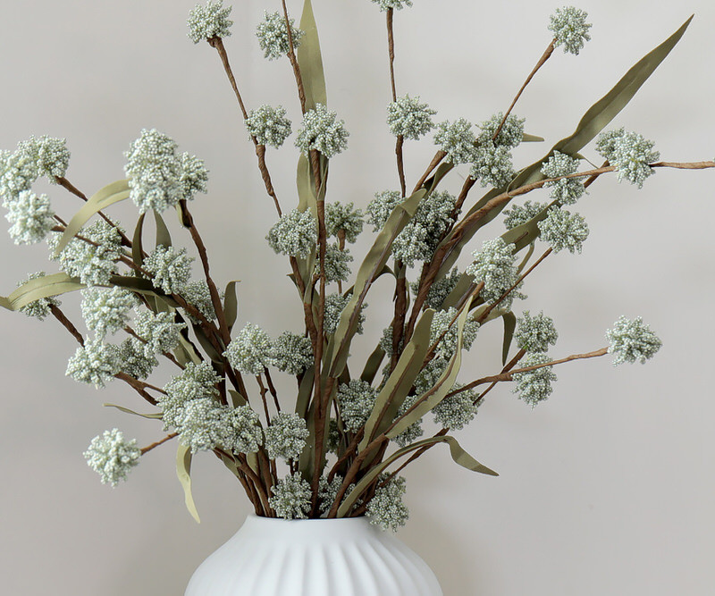 Set 3 Green Yarrama Flower Stems