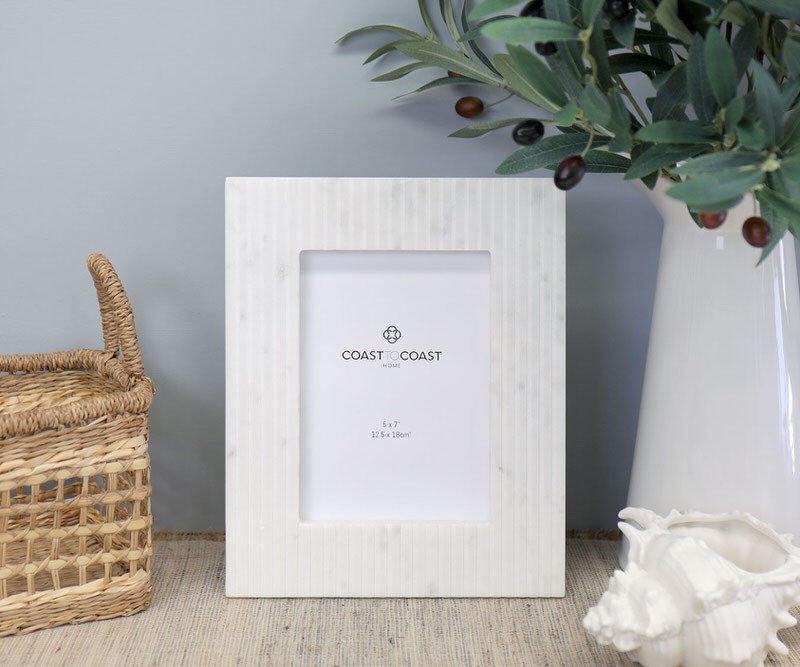 Lotus Blue & White Bone Inlay Photo Frame 5x7inch