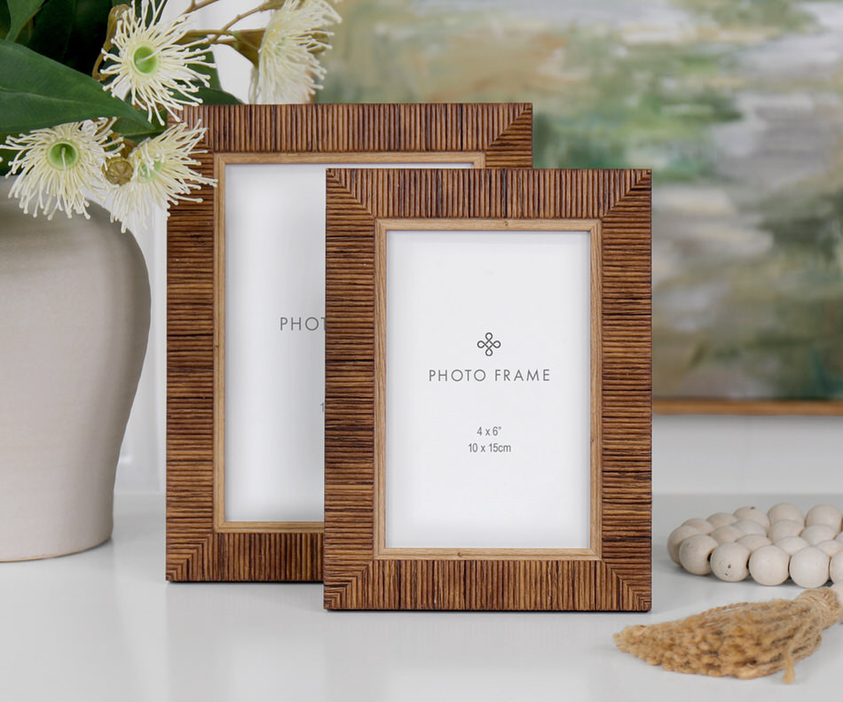 Ralston Brown Rattan Photo Frame 4x6" - Home Decor Online - New Arrivals