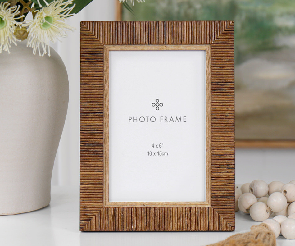 Ralston Brown Rattan Photo Frame 4x6" - Home Decor Online - New Arrivals