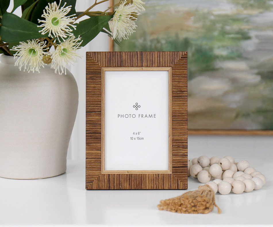 Ralston Brown Rattan Photo Frame 4x6" - Beautiful home decor at French Knot