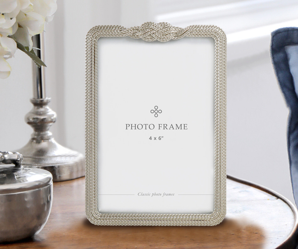 Love Knot Silver Photo Frame 4x6"