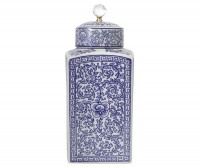 Sandringham Crystal Square Ginger Jar - Tall