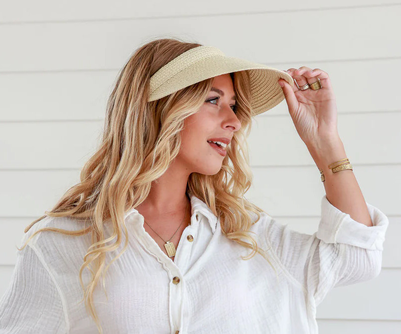 St Tropez Natural Sun Visor with Headband