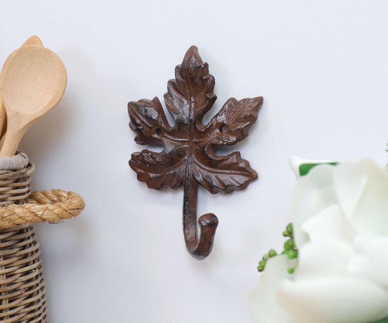 Grape Leaf Wall Hook - Cast Iron Hook