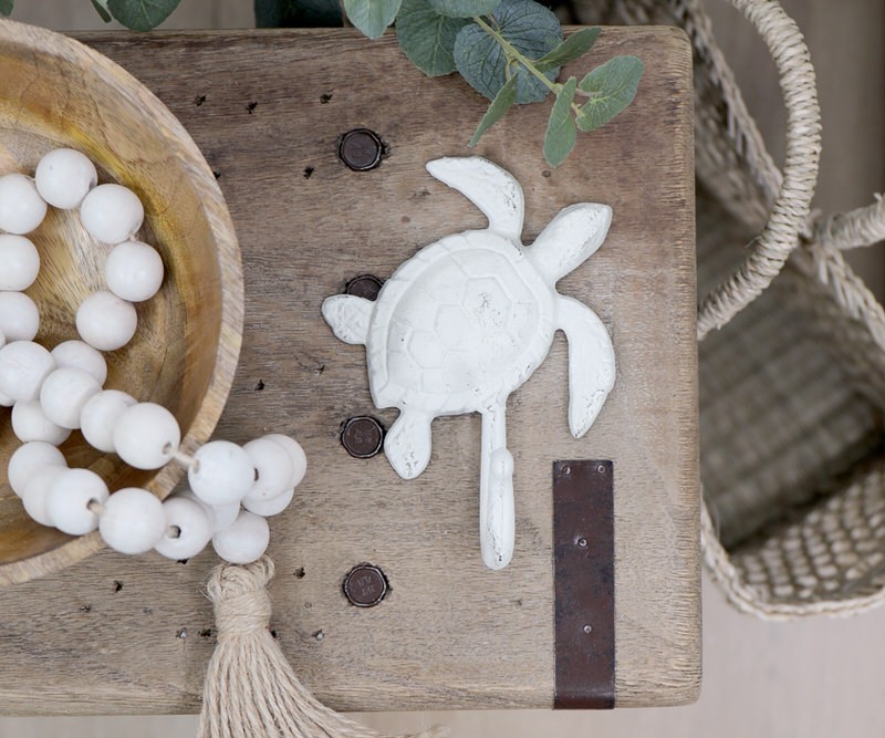 White Sea Turtle Wall Hook